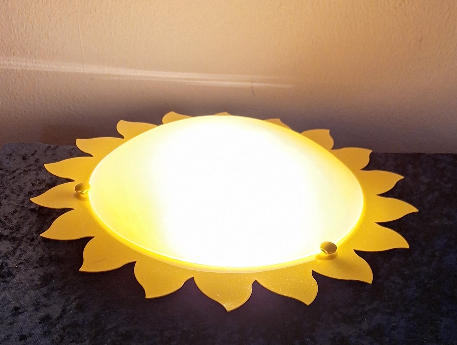 Vintage Ceiling Lamp with Yellow Metal Frame and Matte Glass Shade ...