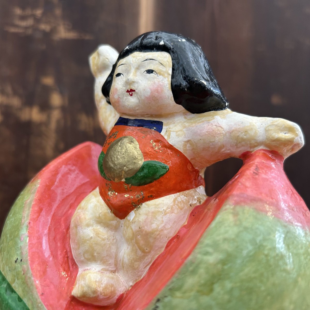 Vintage Japanese Peach Boy Momotarō Figurine, 1950s for sale at Pamono