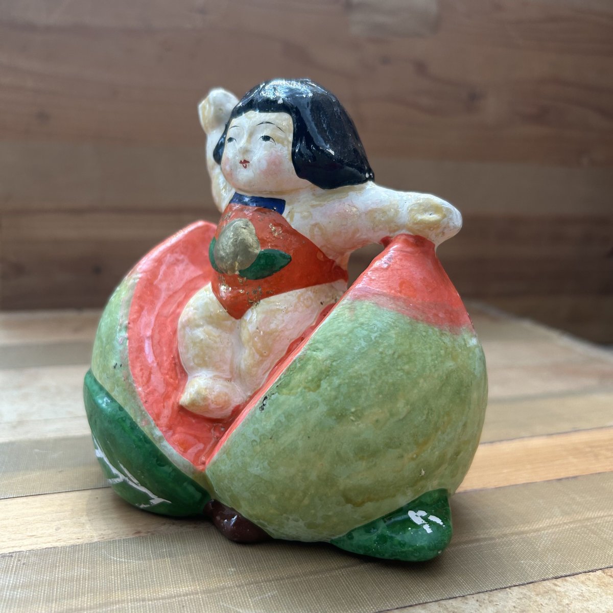 Vintage Japanese Peach Boy Momotarō Figurine, 1950s for sale at Pamono