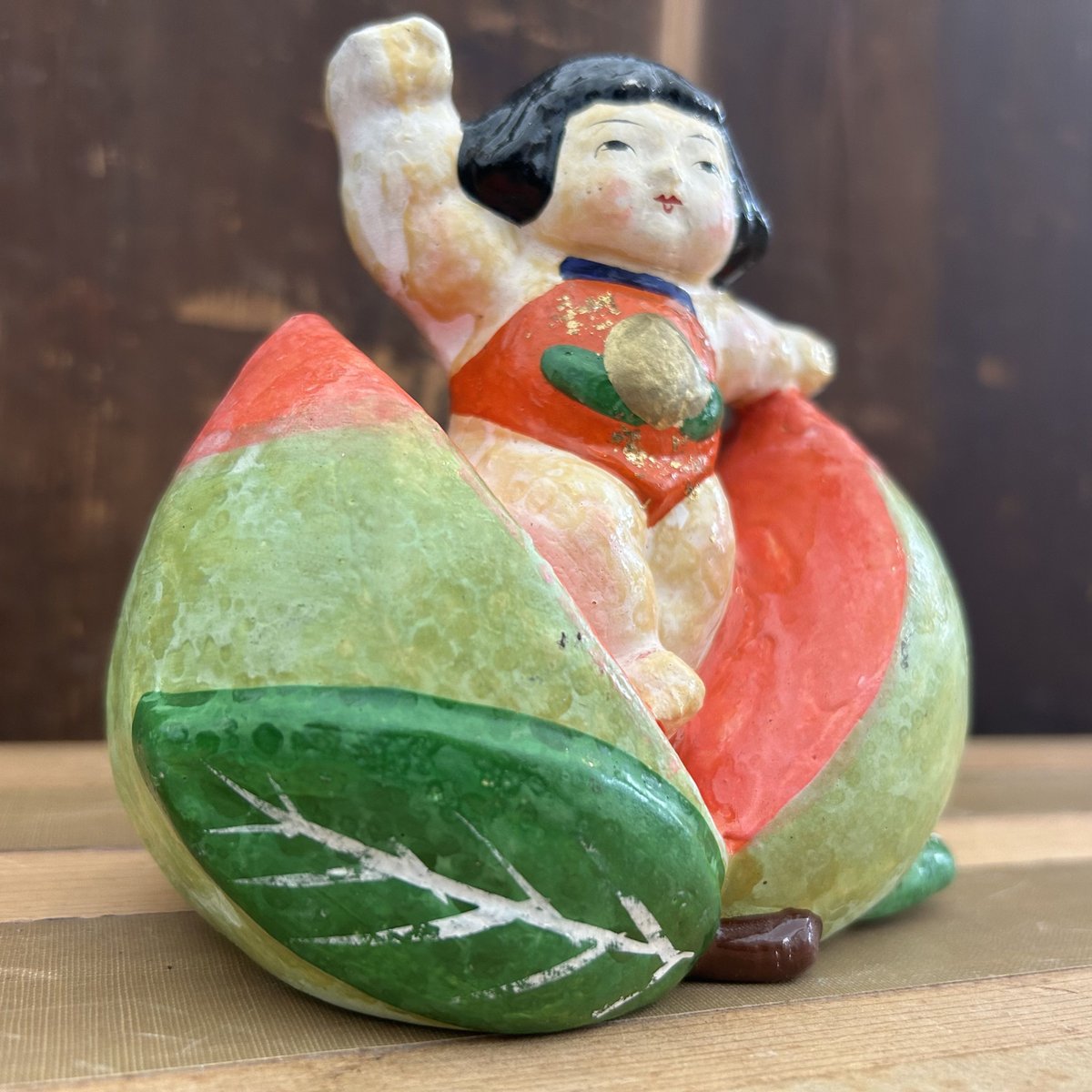 Vintage Japanese Peach Boy Momotarō Figurine, 1950s for sale at Pamono