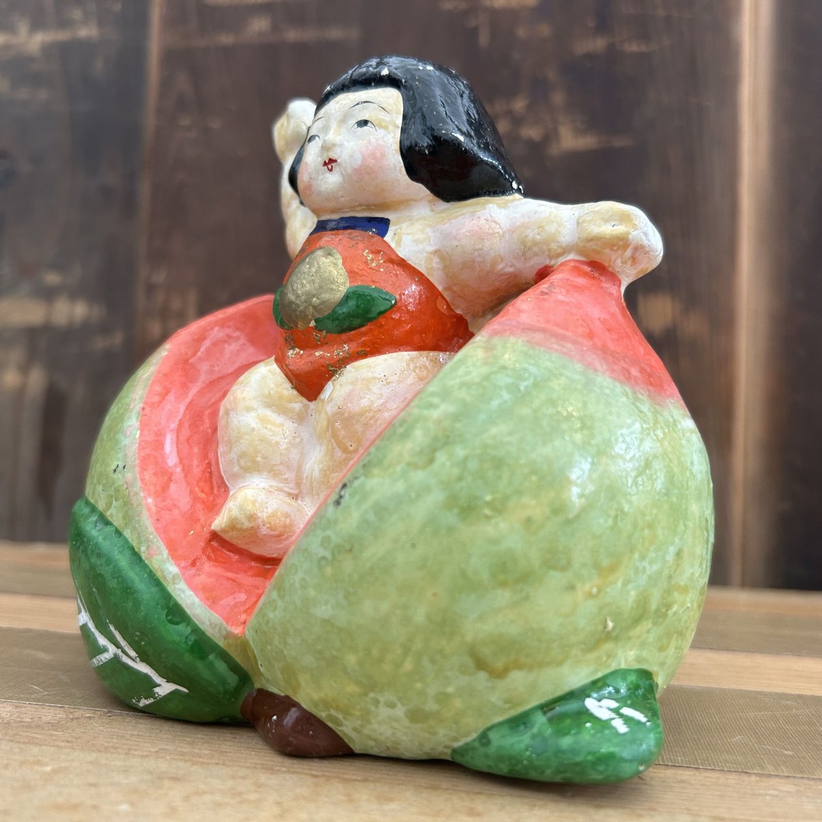 Vintage Japanese Peach Boy Momotarō Figurine, 1950s for sale at Pamono