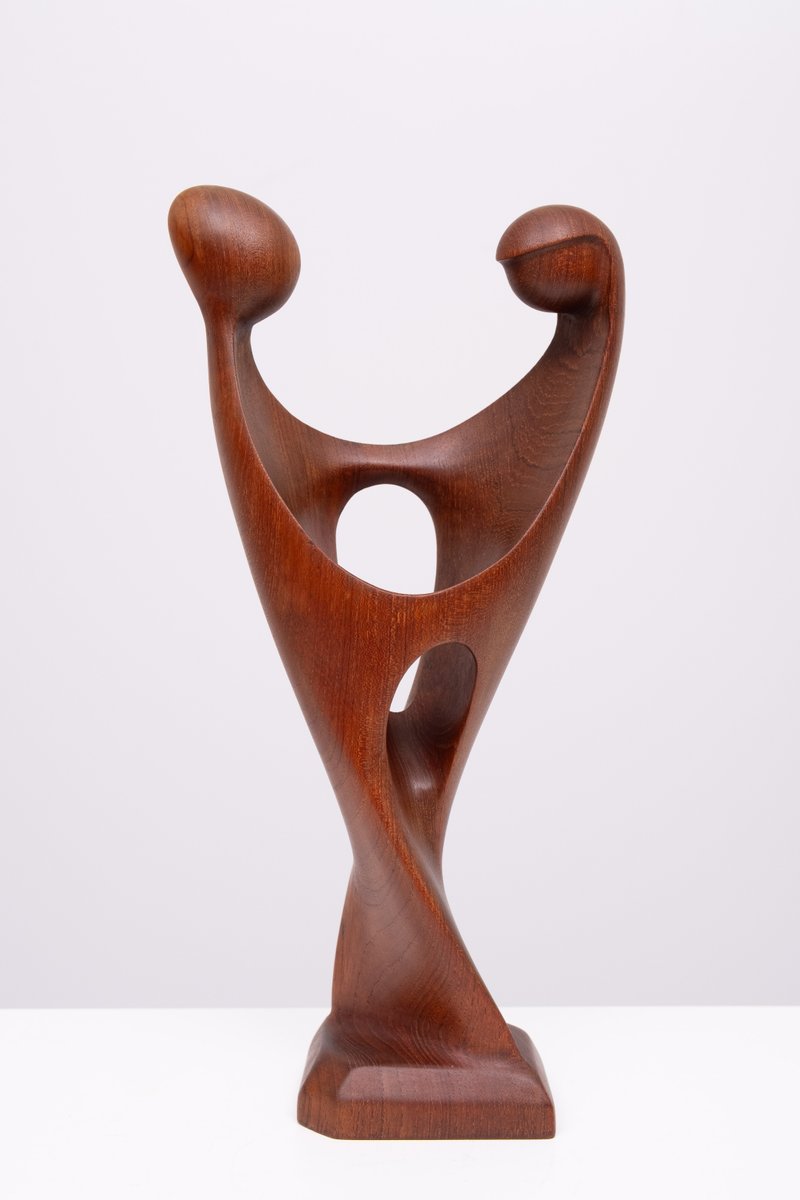 Teak Sculpture by Simon Randers, Denmark, 1960s for sale at Pamono