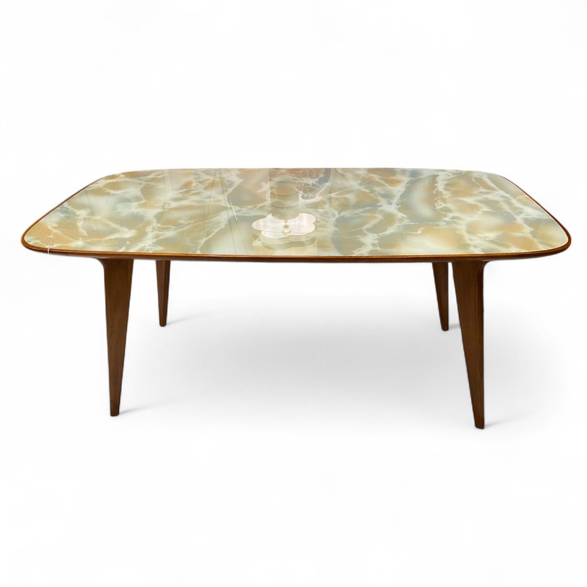 Mid-Century Modern Italian Table with Marbled Glass, 1950s for sale at ...