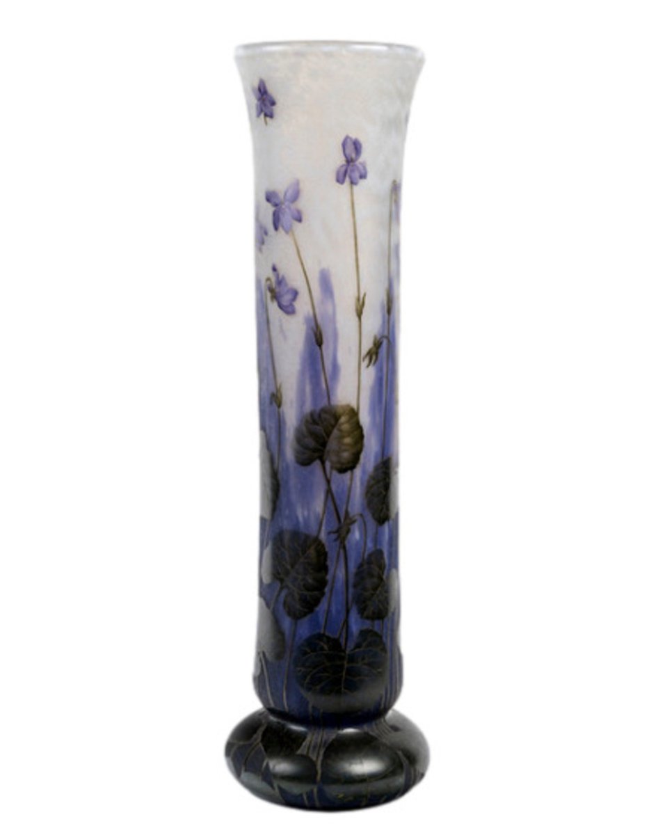 Violets Vase from Daum, 1905 for sale at Pamono