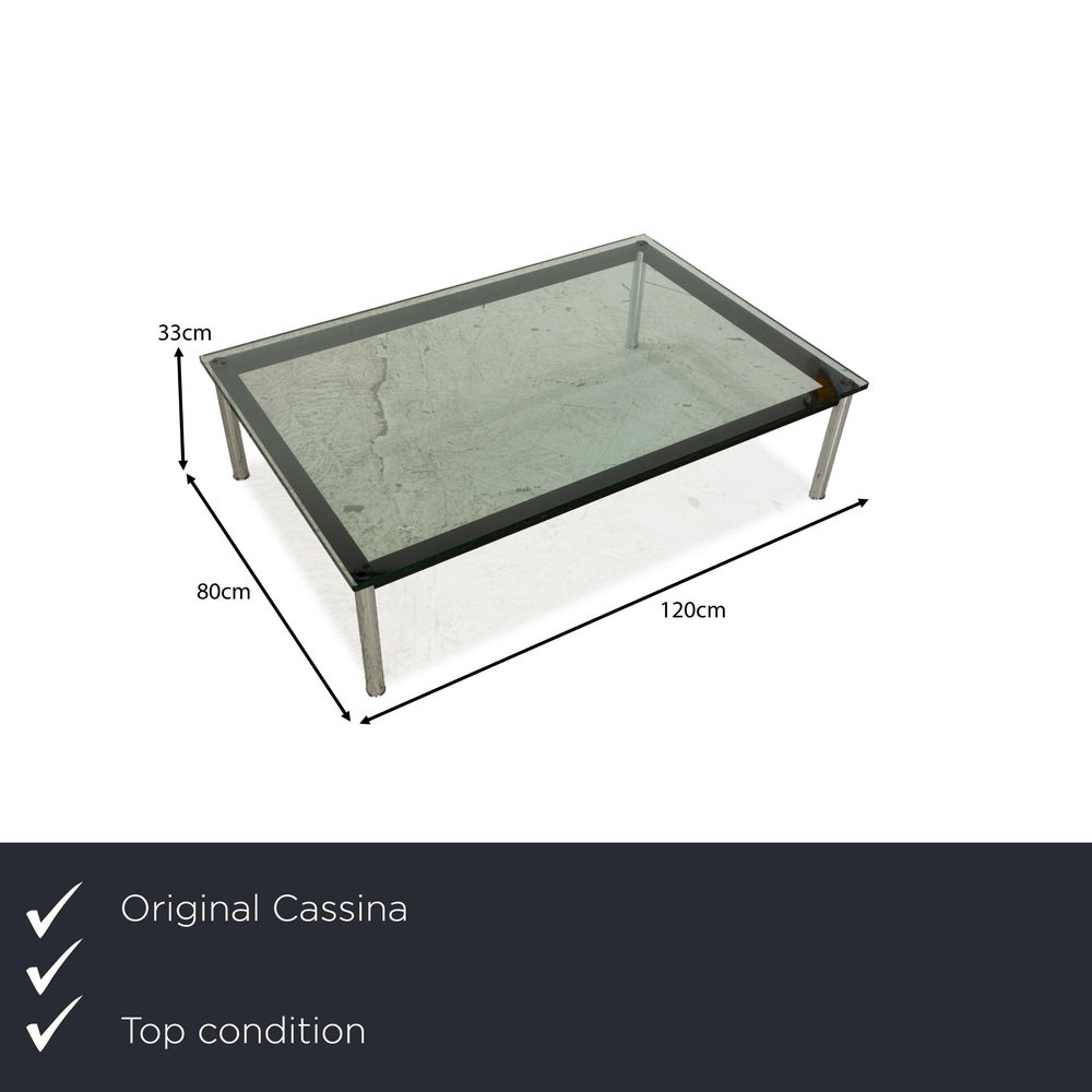 LC 10-P Couchtisch aus Glas von Le Corbusier für Cassina bei Pamono kaufen