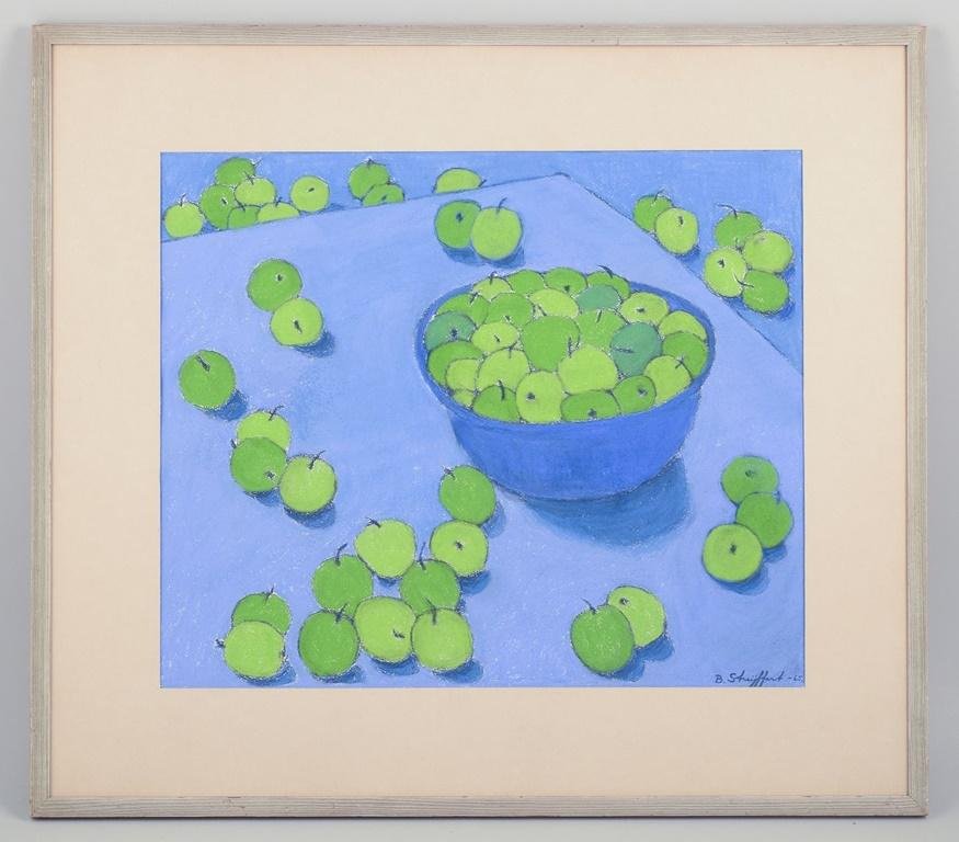 Brita Streijffert, Fruits on a Table, 1965, Oil Pastel on Paper for ...