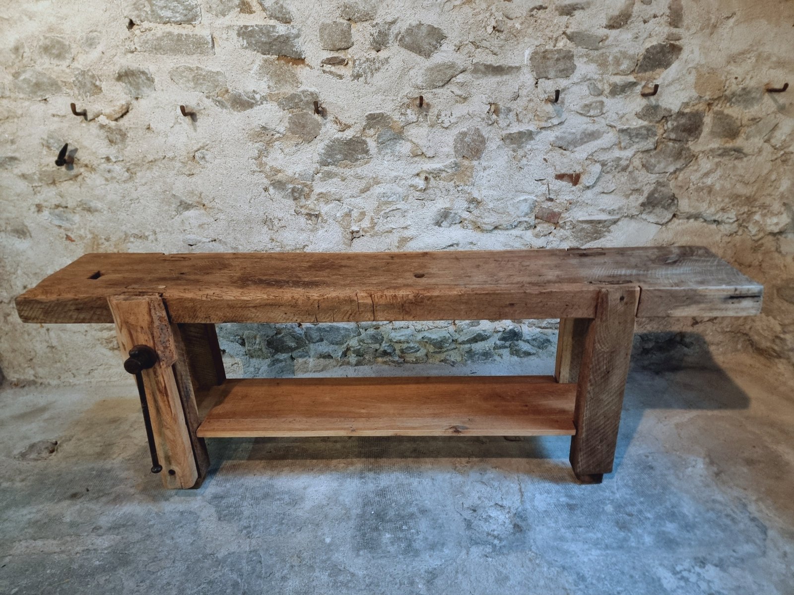 Antique Late 19th Century French Oak Workbench with Spindle, 1890s for ...
