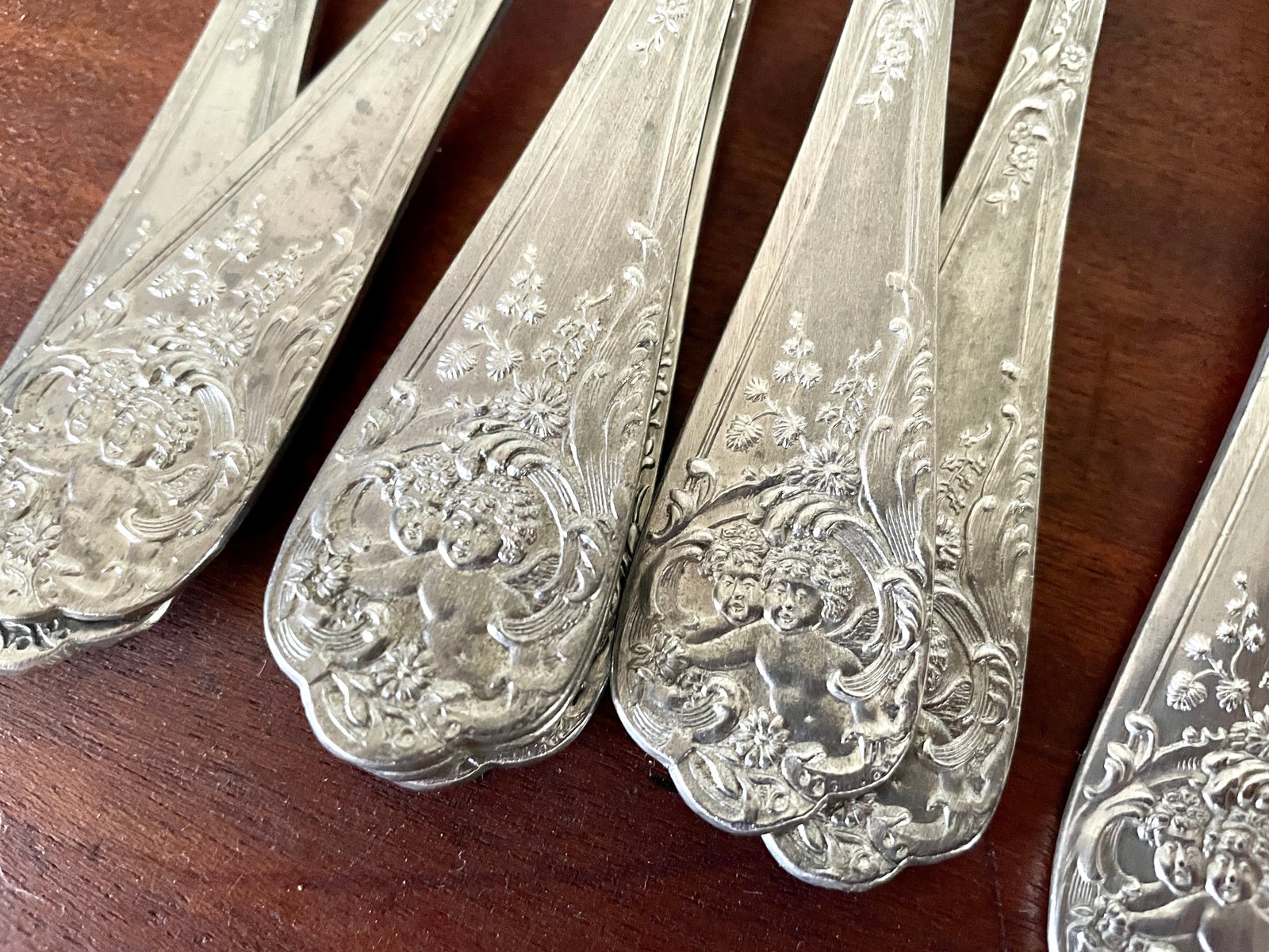 Antique Silver Plated Cutlery, Set of 18 for sale at Pamono