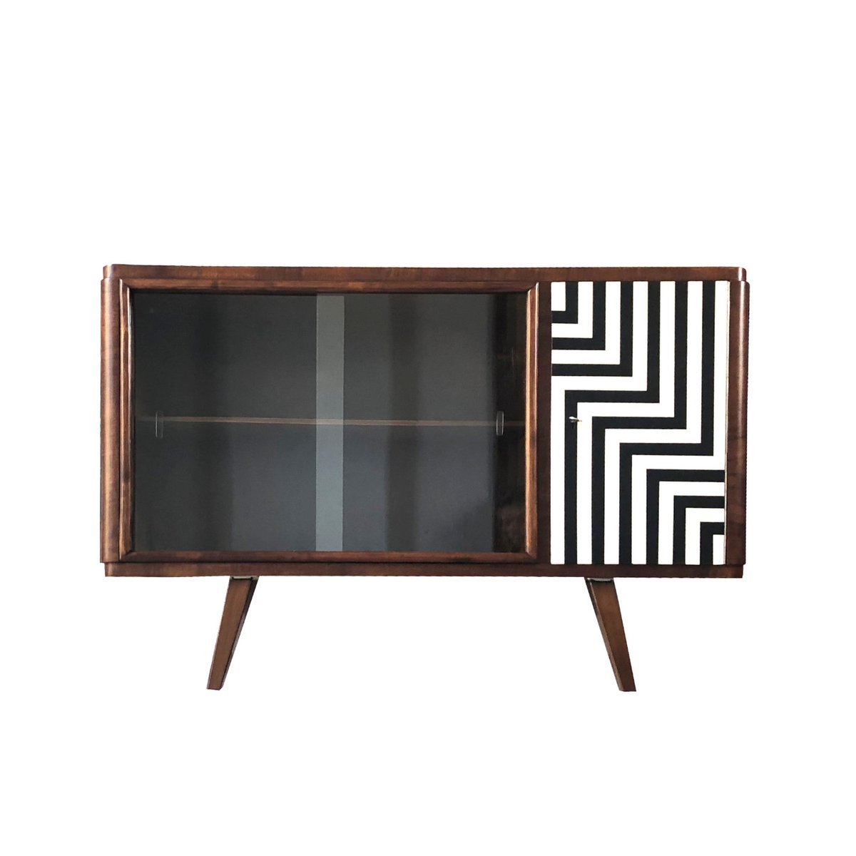 Polish Cabinet with Op Art Motif, 1950s for sale at Pamono