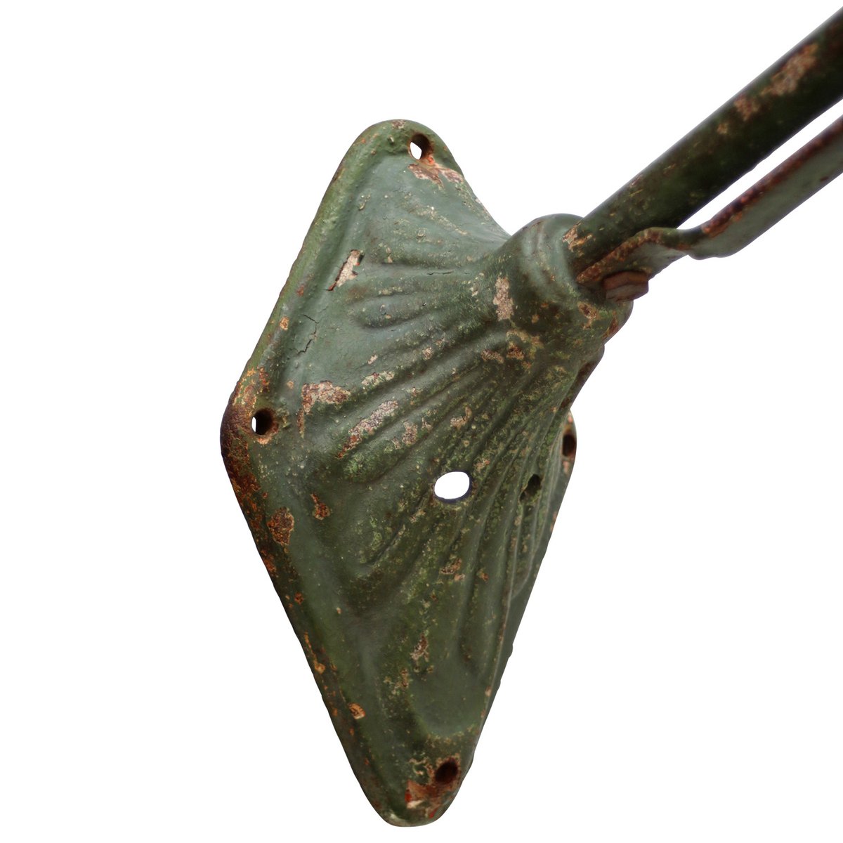 French Green Cast Iron and Opaline Glass Wall Light for sale at Pamono