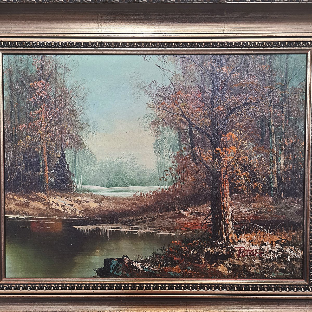 Peters, Forest Landscape, 1970s, Oil on Canvas for sale at Pamono
