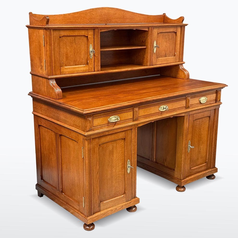 Antique Writing Oak Desk, 1900s for sale at Pamono