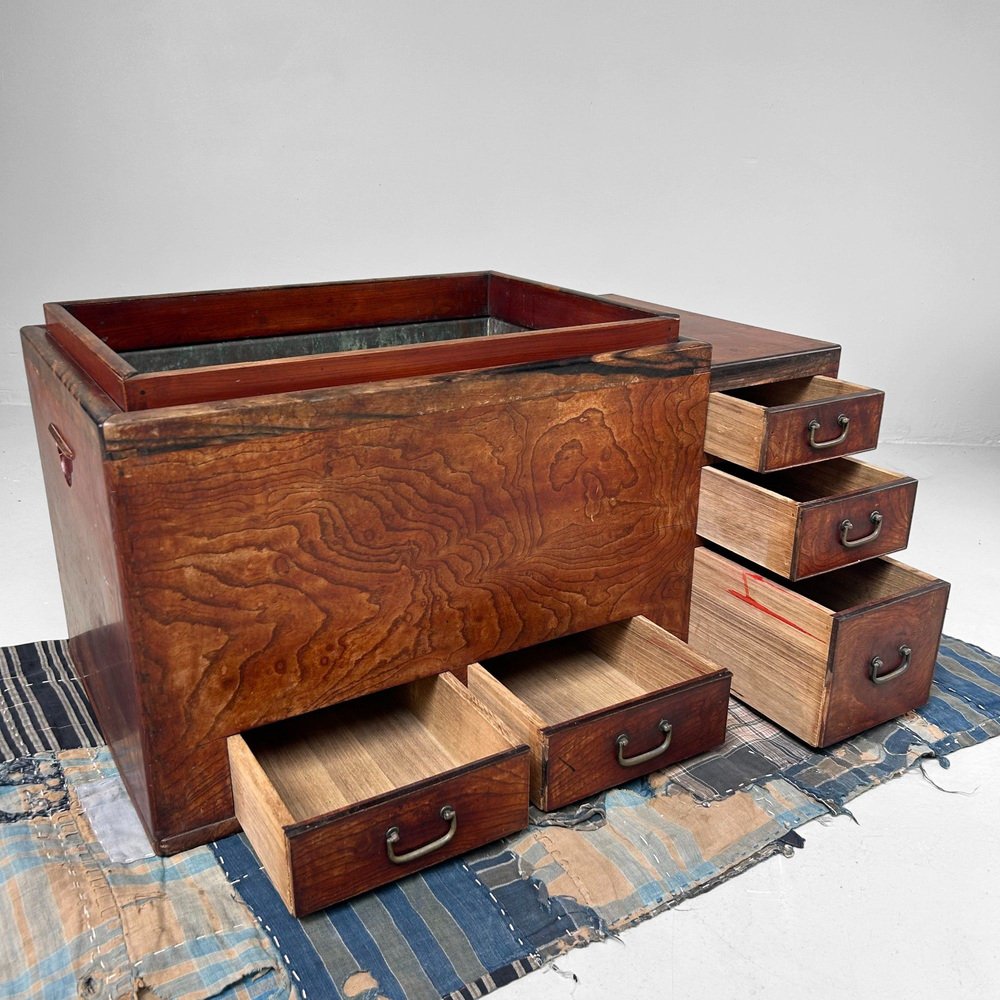 Antique Japanese Hibachi Plant Display Chest, 1900s for sale at Pamono