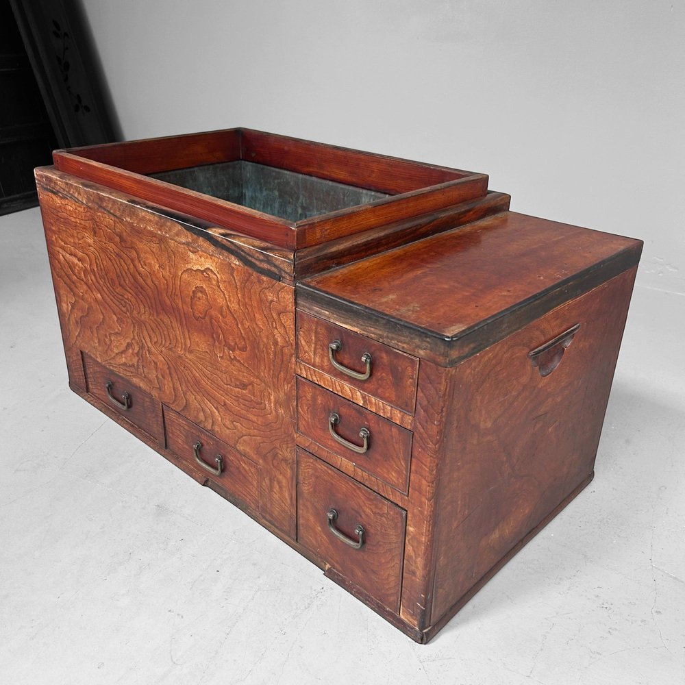 Antique Japanese Hibachi Plant Display Chest, 1900s for sale at Pamono