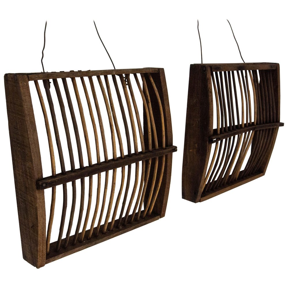 French Traditional Bird Trap Wall Decorations, 1920s, Set of 2 for sale ...