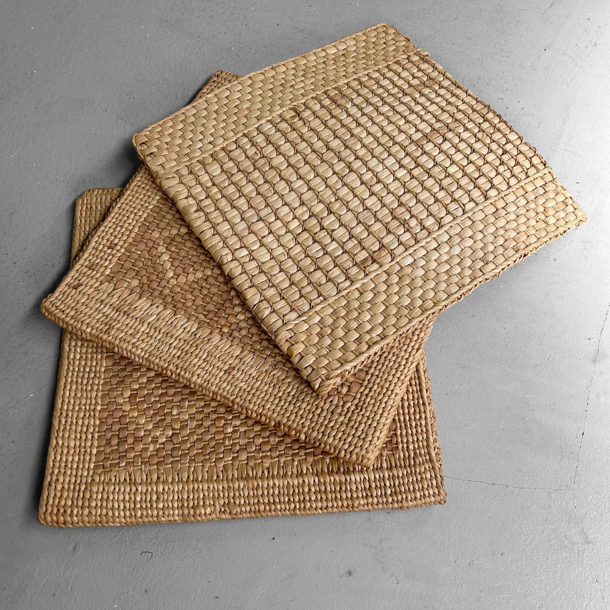 Japanese Woven Straw Zabuton, 1980s, Set of 3 for sale at Pamono