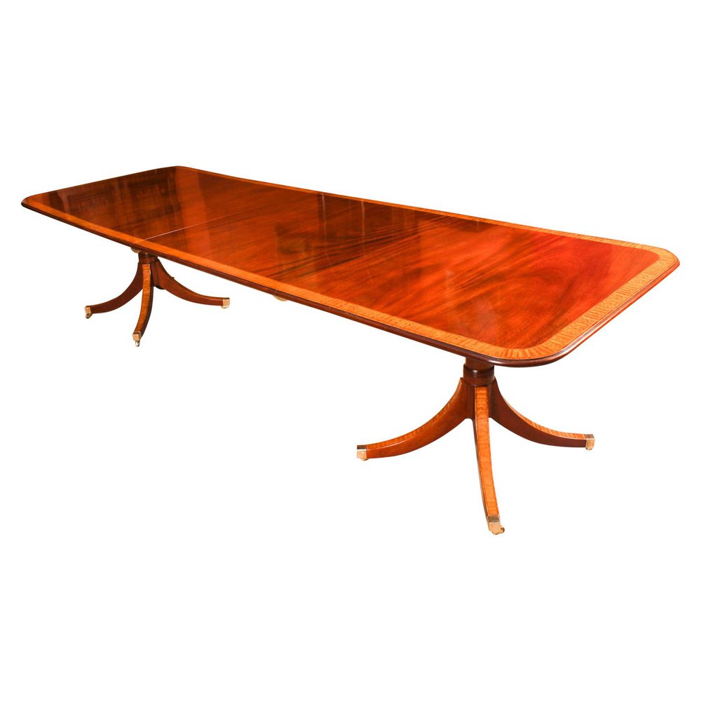 Vintage Regency Revival Crossbanded Dining Table for sale at Pamono