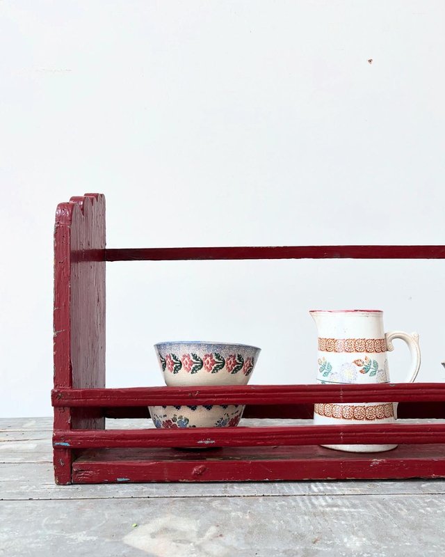 French Farmhouse Painted Wall Shelf for sale at Pamono