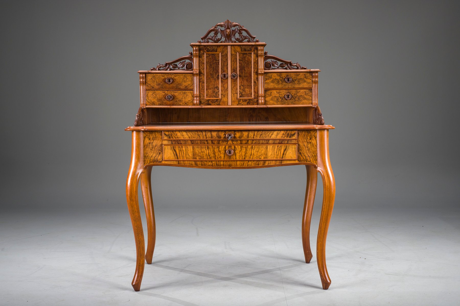 Louis Philippe Walnut Secretary Desk for sale at Pamono