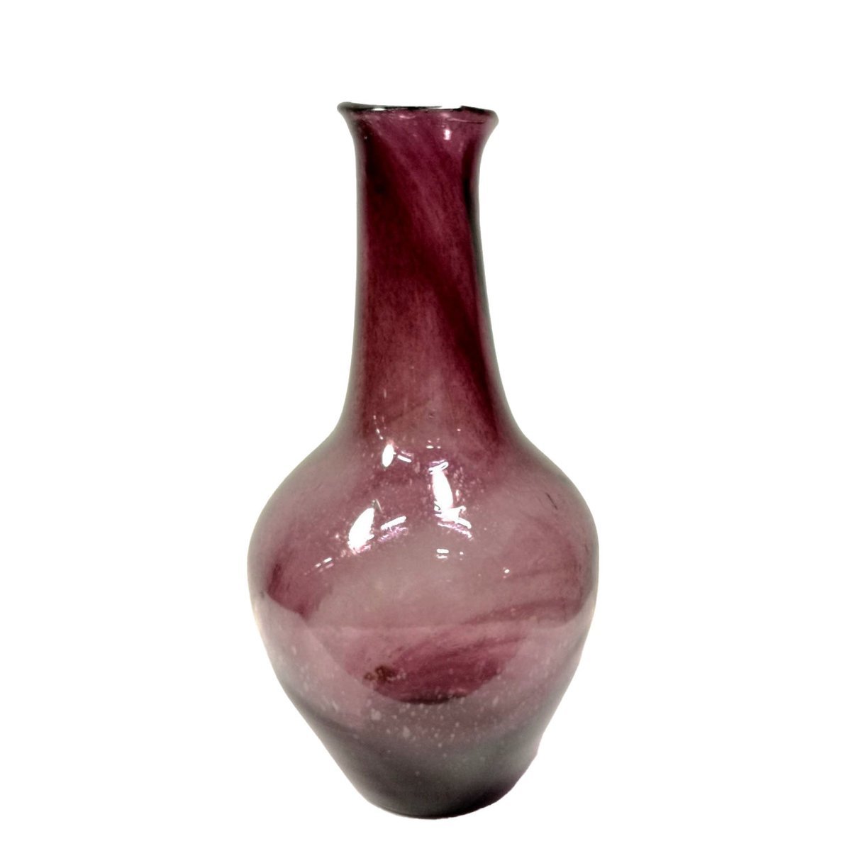 Large Mauve Colored Bubble Blown Glass Vase, 1960s for sale at Pamono