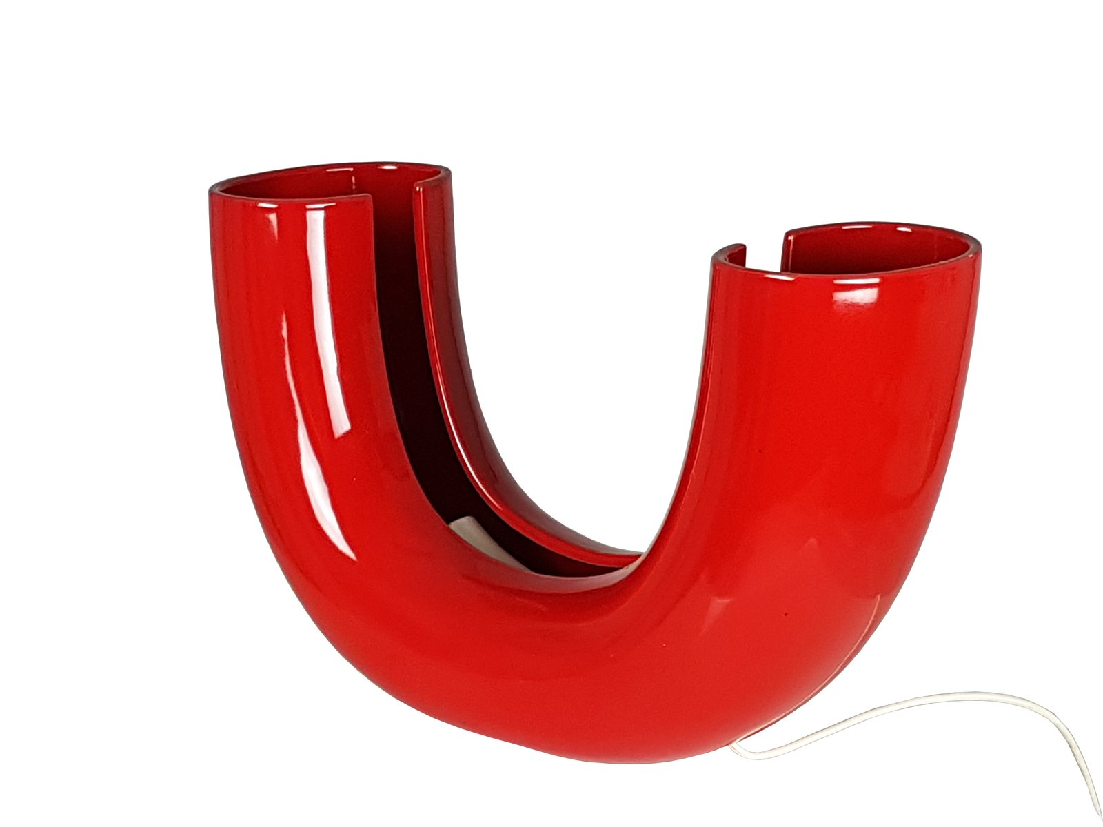 Red Tubo Table Lamp by Tomoko Tsuboi Ponzio for Ceramica Franco Pozzi ...