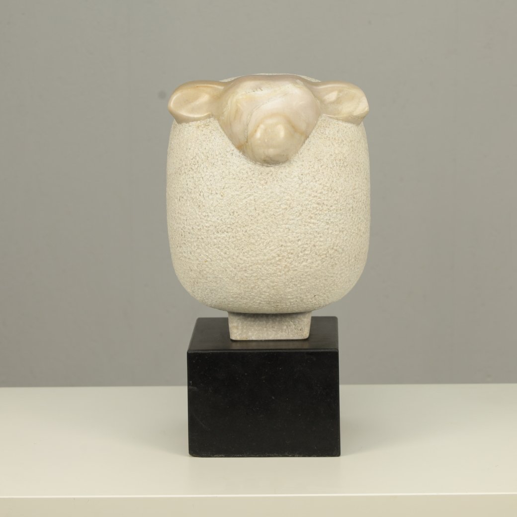 Fanny Baan, Sculpted Sheep Figure, 1995, Marble for sale at Pamono