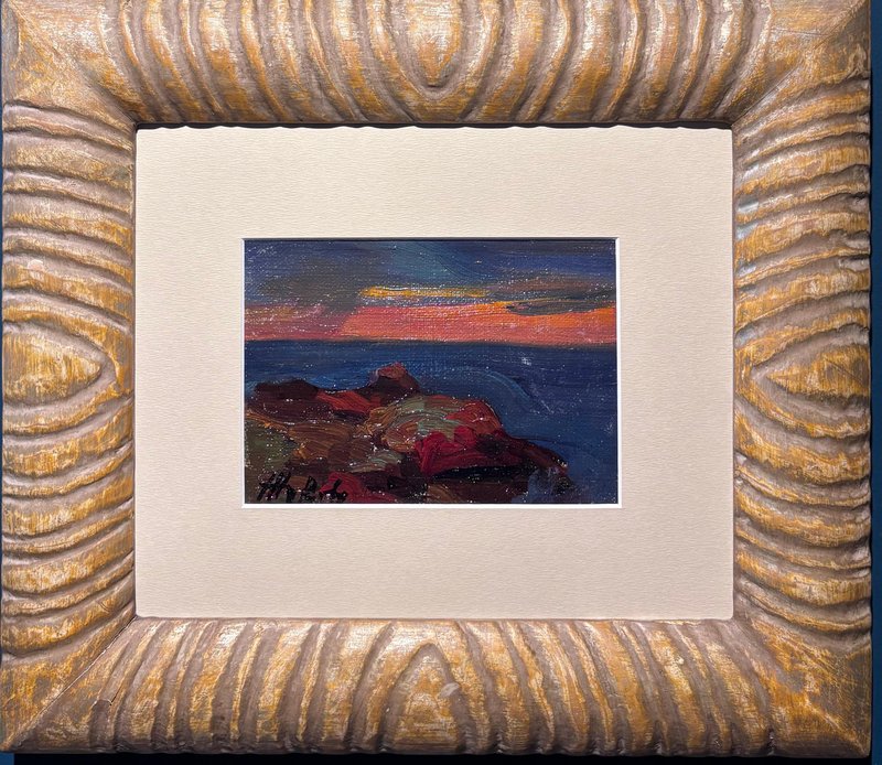 Vladimir Joukov, Tramonto, Oil Painting, 1950, Framed for sale at Pamono