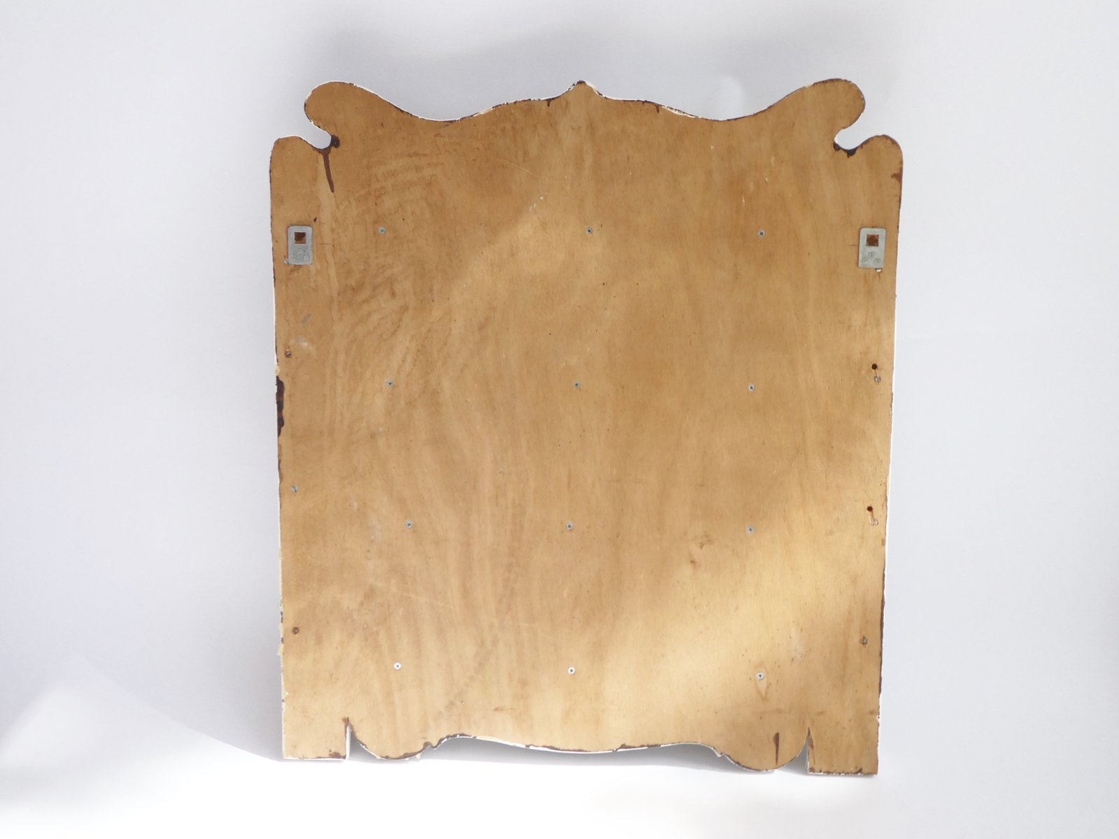 Antique White Wooden Wall Rack with Lions for sale at Pamono