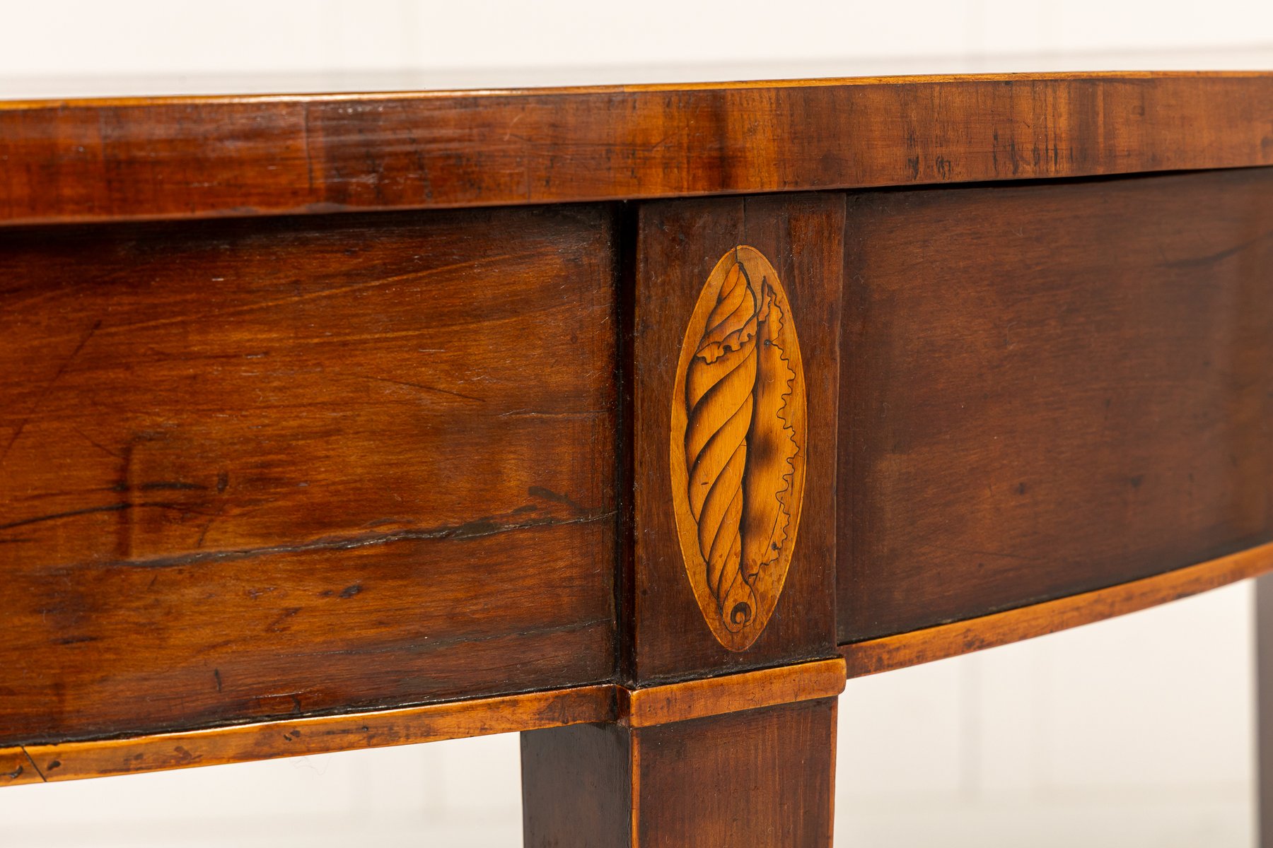 Antique English Yew Demi Lune Side Table, 1700s for sale at Pamono