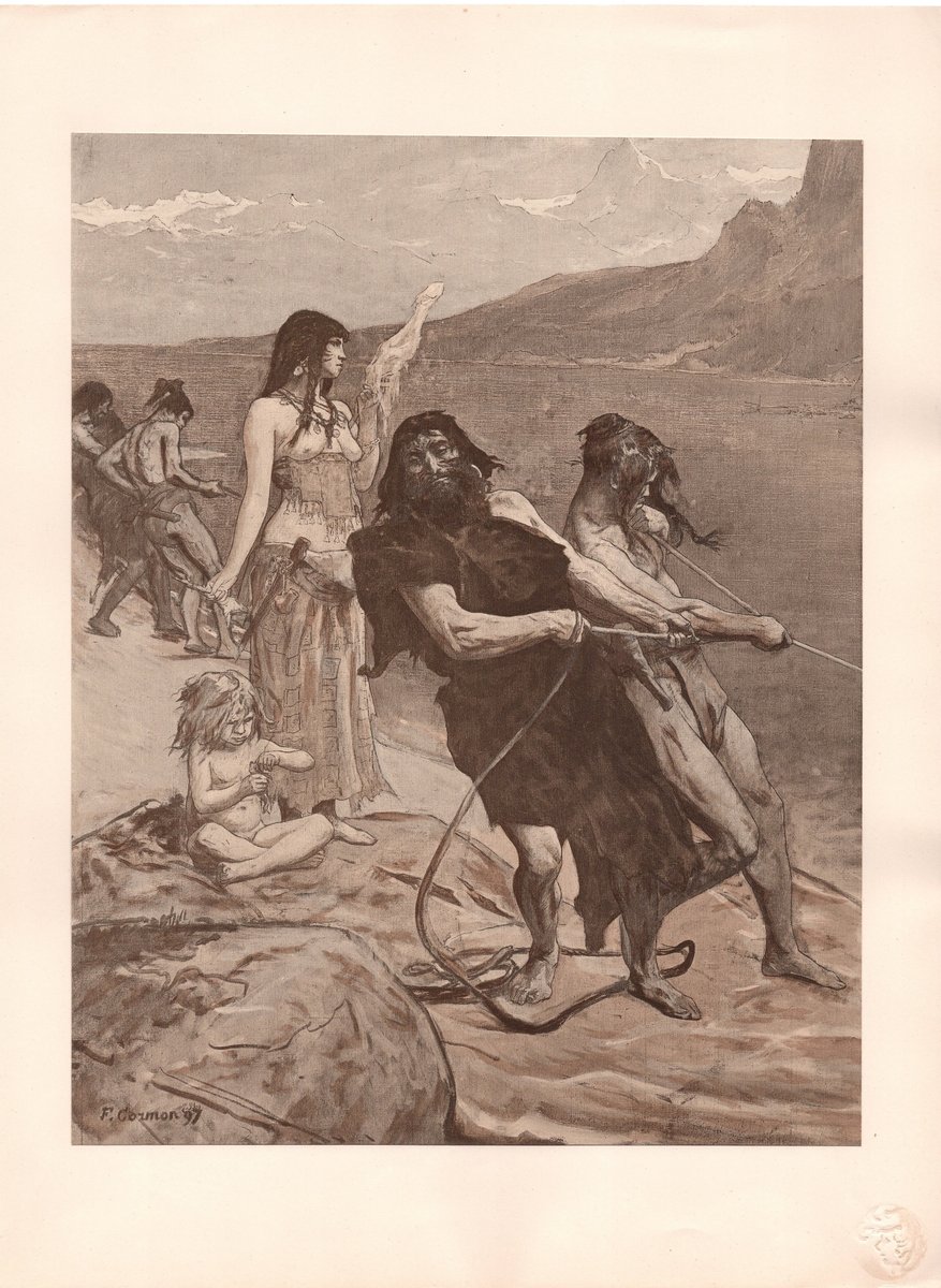 Fernand Cormon, Cité Lacustre, 1898, Original Lithograph for sale at Pamono