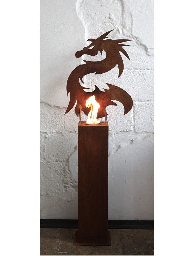 Steel Column and Garden Torch Dragon by Stefan Traloc for sale at Pamono