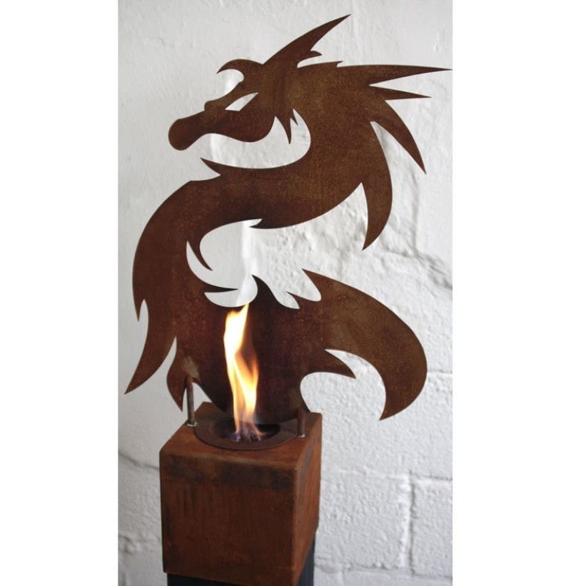 Steel Column and Garden Torch Dragon by Stefan Traloc for sale at Pamono