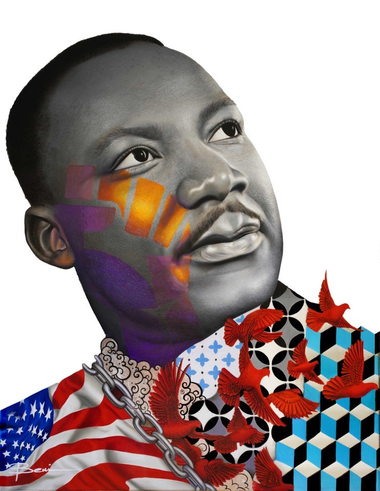 Beni, Martin Luther King, 2021, Oil on Canvas for sale at Pamono