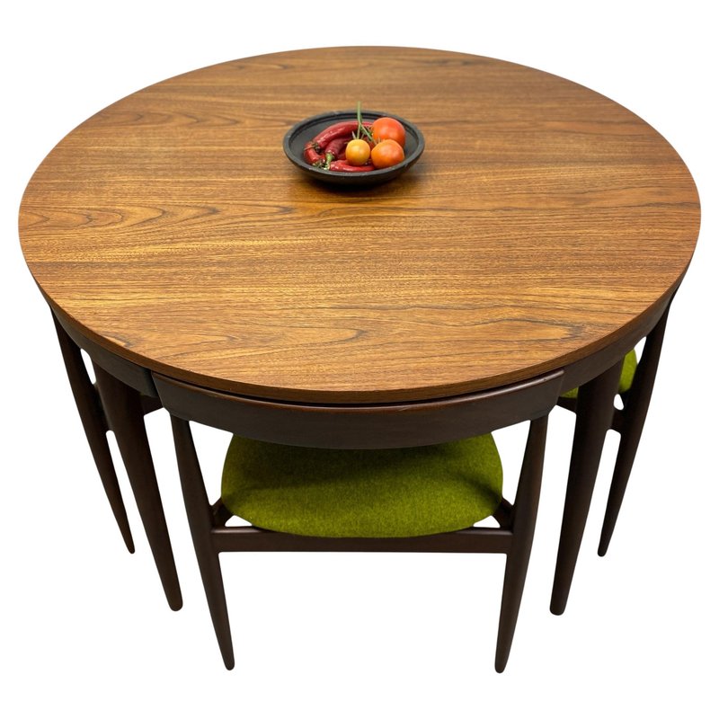 Danish Teak Extending Dining Table and Chairs by Hans Olsen, 1960, Set ...