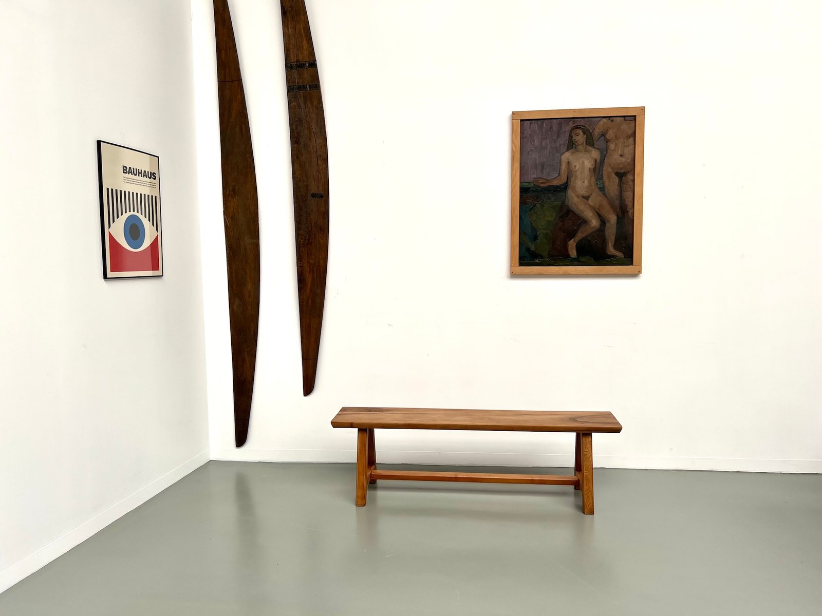 Small Walnut Bench, 1970s for sale at Pamono