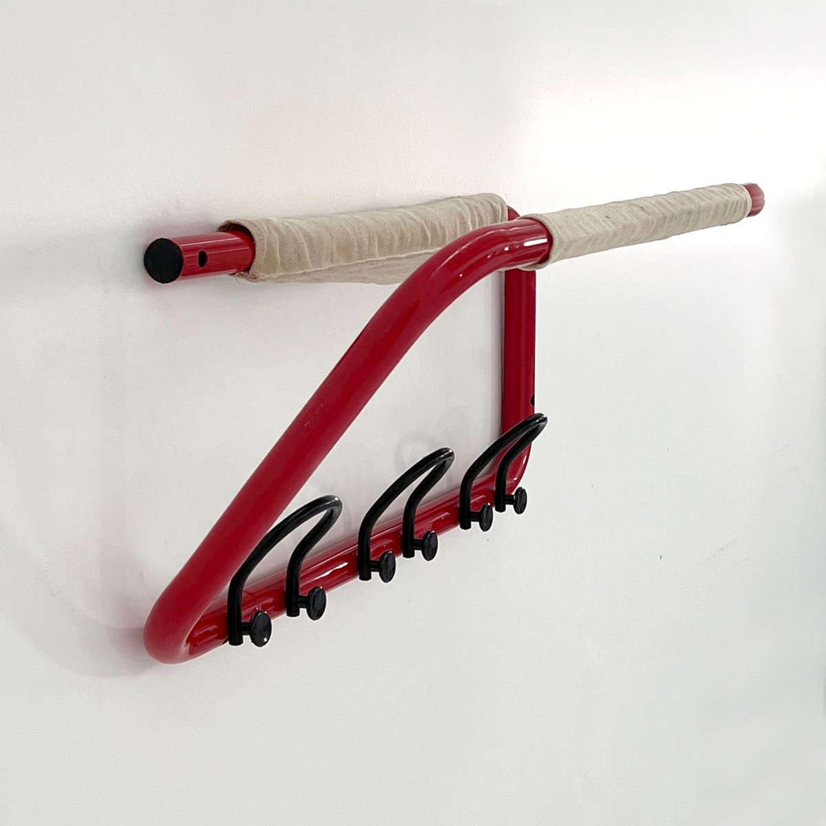 Tubular Wall Coat Rack with Fabric, 1980s for sale at Pamono