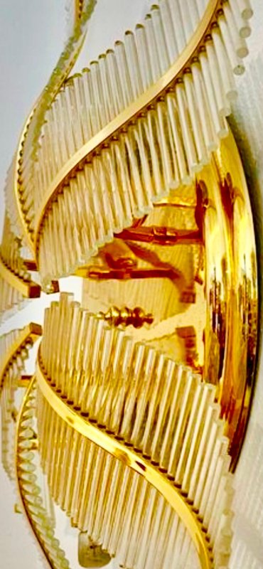 Palm Glass Wall Light from Maison Scoliari, 1970s for sale at Pamono