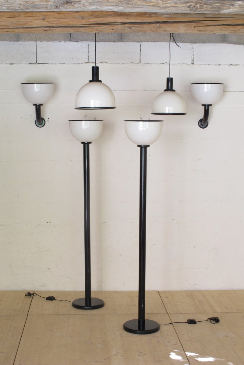Vintage French Lights, 1980s, Set of 6 for sale at Pamono