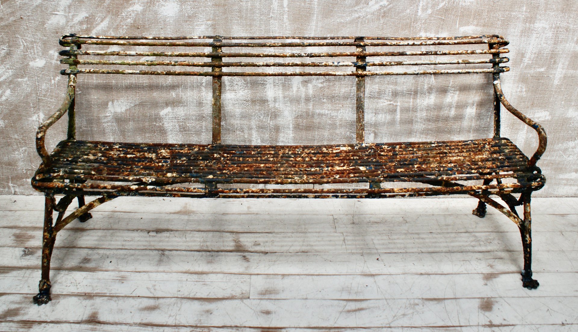 Antique Grassin Arras Garden Bench, 1870 for sale at Pamono