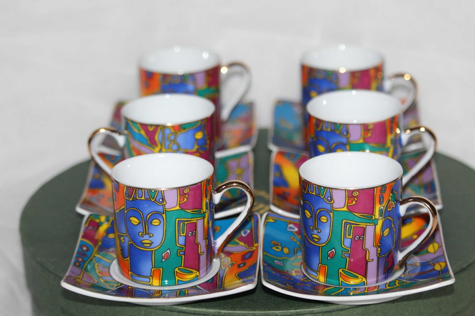 Porcelain Coffee Service, 1990s, Set of 12 for sale at Pamono