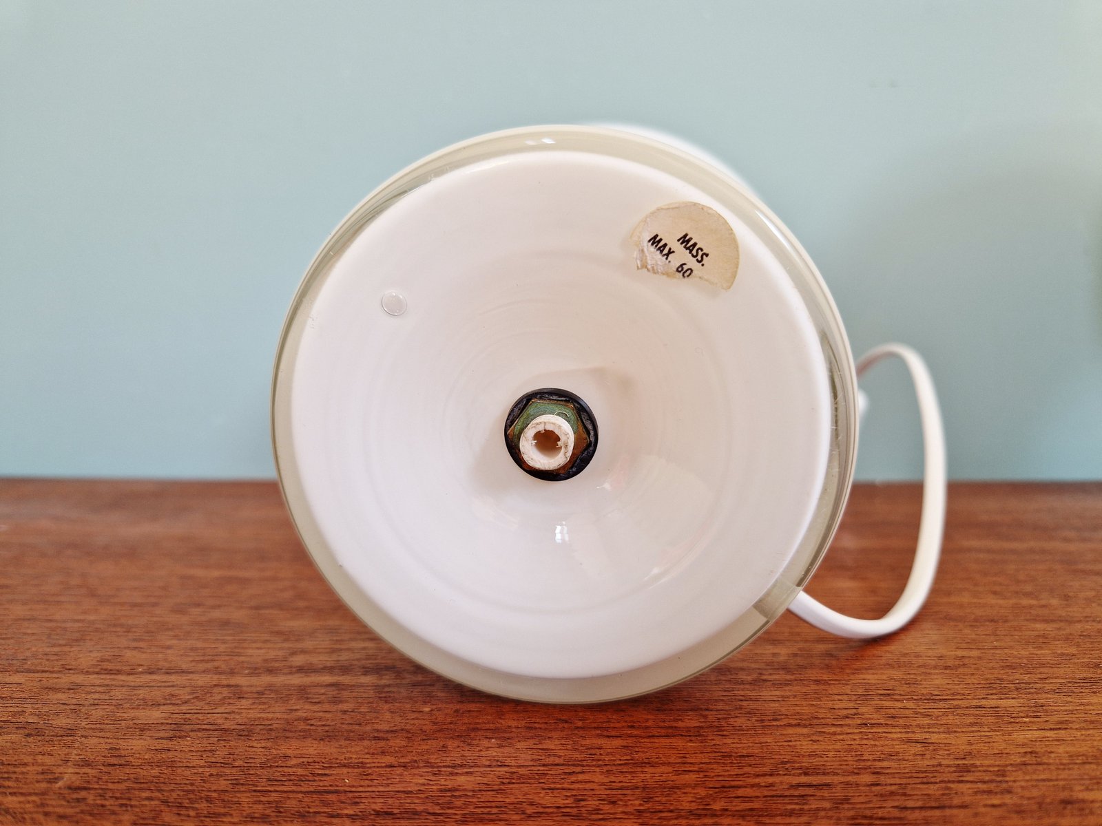 White Opaline Table Lamp from Massive, 1960 for sale at Pamono