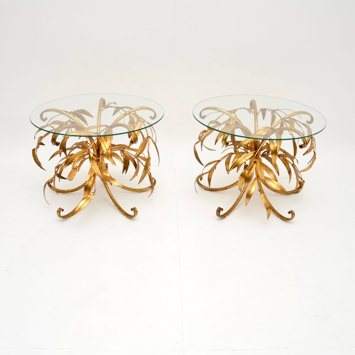Vintage Gilt Metal Side Tables by Hans Kogl, 1960, Set of 2 for sale at ...
