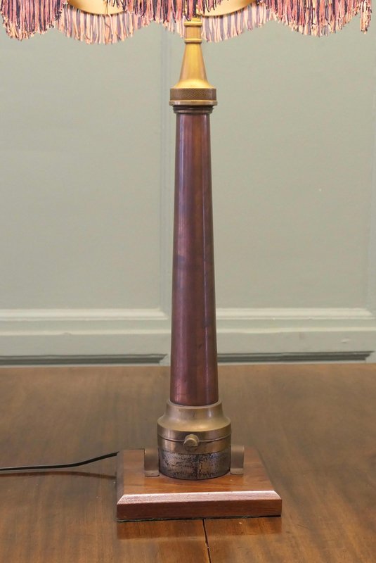 Tall Art Deco Fire Hose Table Lamp in Copper and Brass, 1960s for sale ...