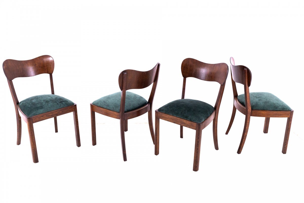 Polish Art Deco Chairs, 1930s, Set of 4 for sale at Pamono