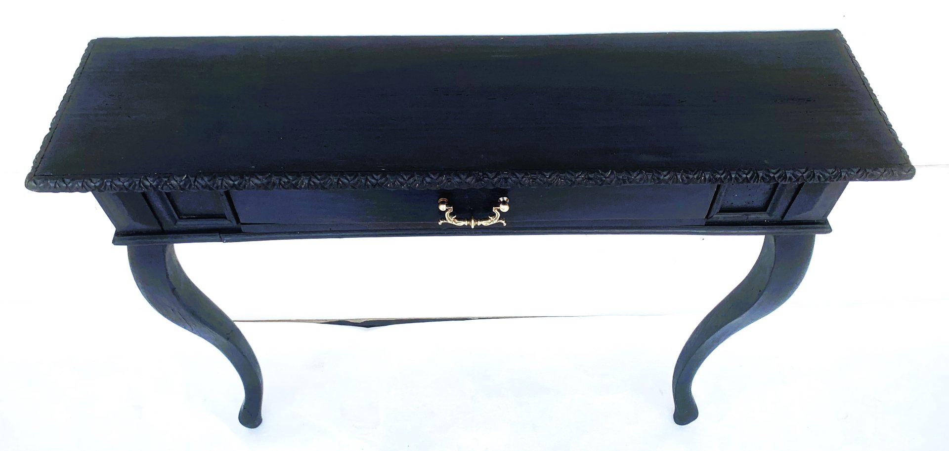 Antique Black Oak Console Table with Drawer for sale at Pamono