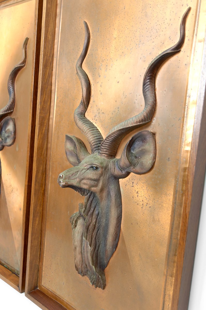 Pannelli da parete Space Age Antelope di Michele, Rhodesia, anni '70 ...