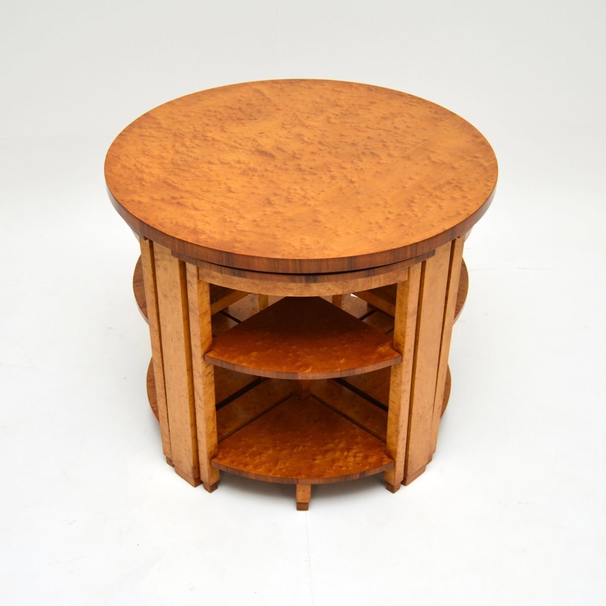 Art Deco Birds Eye Maple Nesting Coffee Tables, 1930, Set of 5 for sale ...