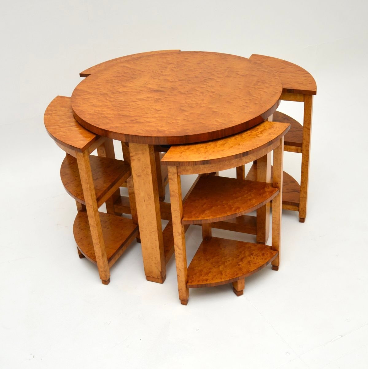 Art Deco Birds Eye Maple Nesting Coffee Tables, 1930, Set of 5 for sale ...