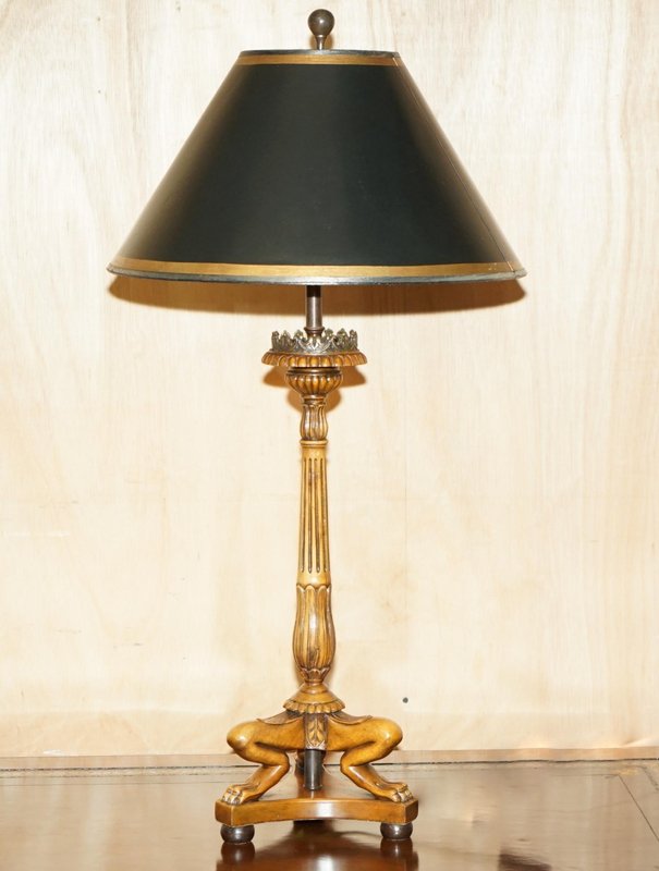 Victorian Style Carved Walnut Table Lamps, Set of 2 for sale at Pamono
