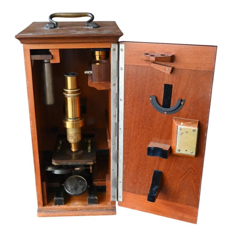 Antique Jena Microscope by Carl Zeiss, 1890s for sale at Pamono